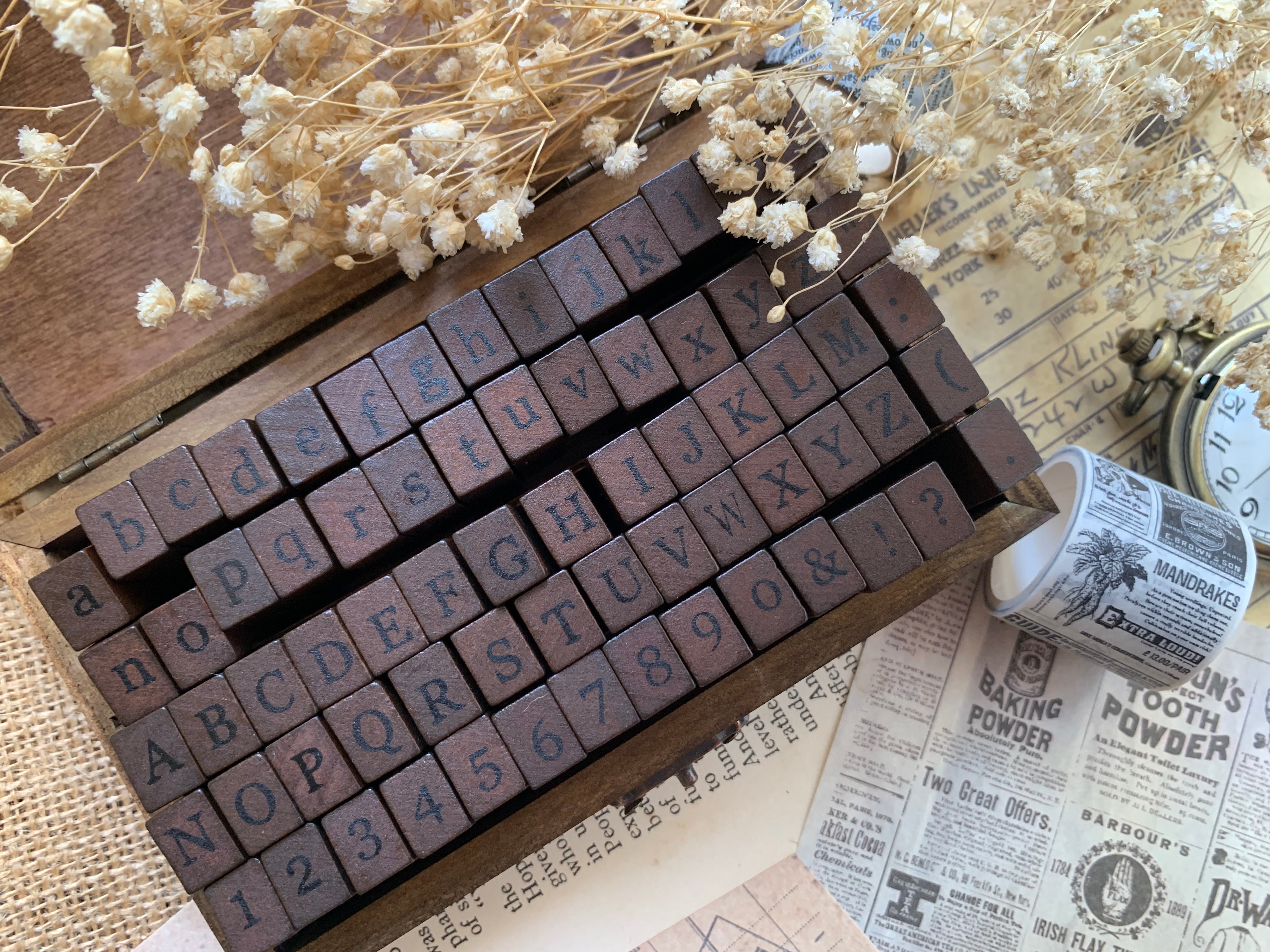 Alphabet and Number Stamp Set – BRWN